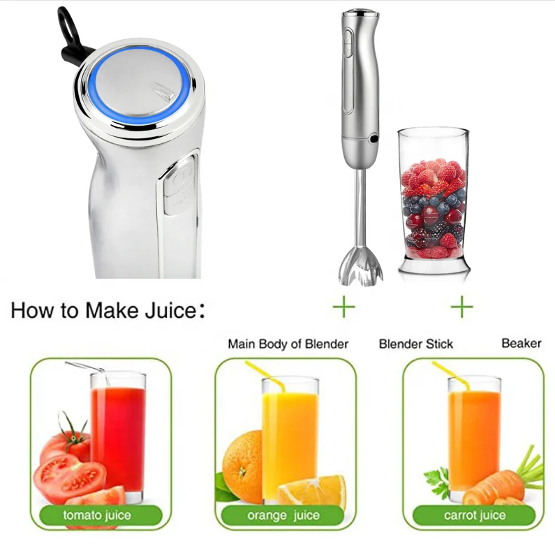 New 2023 800W Electrical Plastic Hand Blender with 600ml Beaker