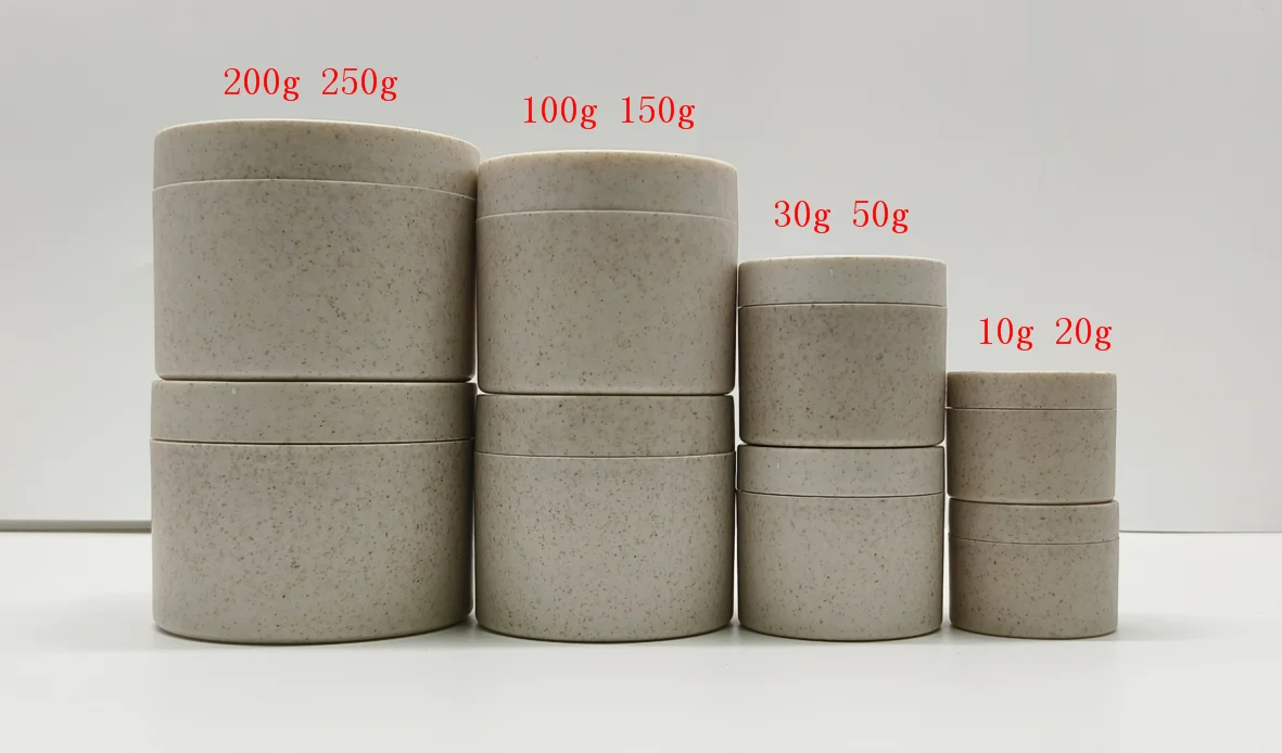 Eco-friendly Wheat Straw PLA Cream Jars - Biodegradable