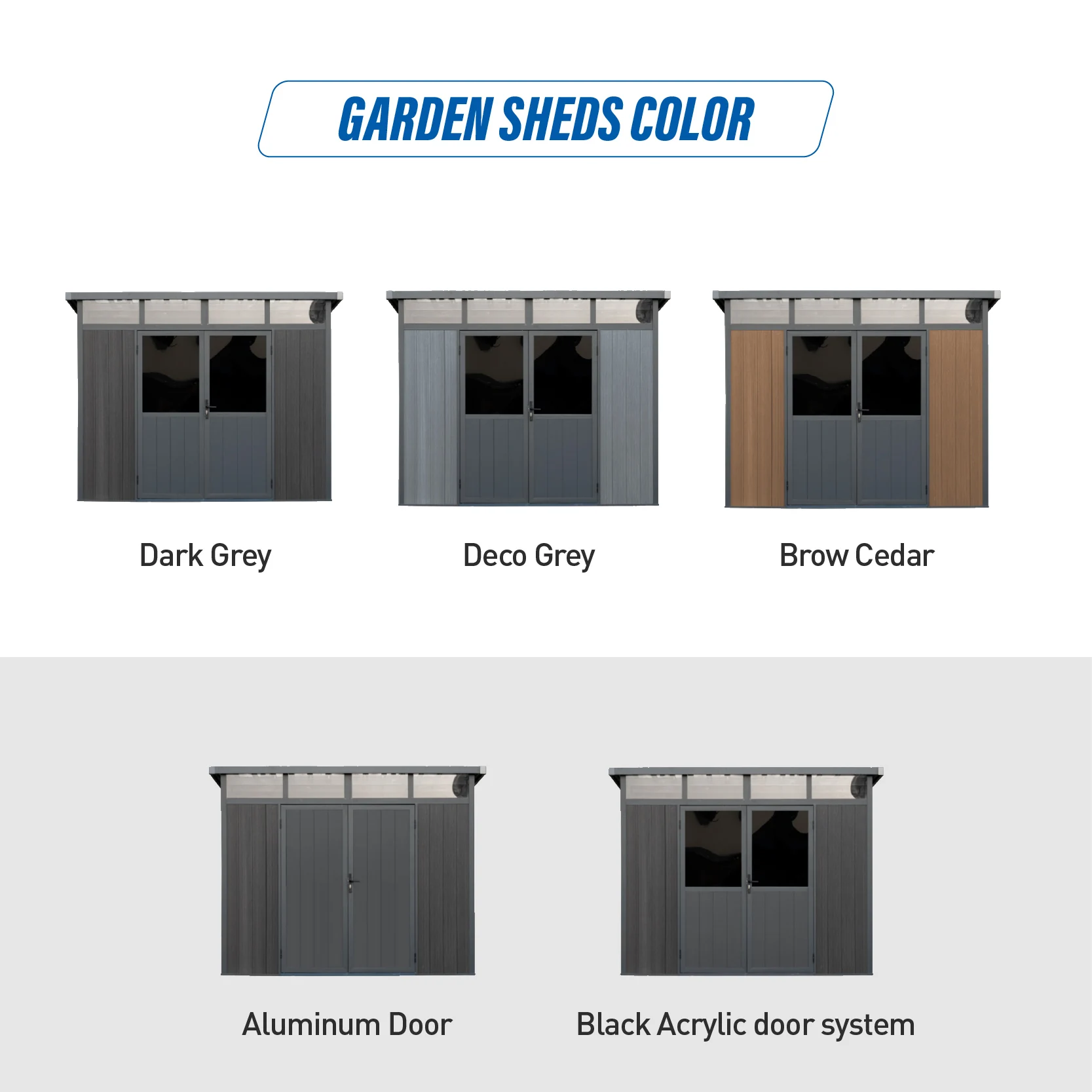 D Series Wpc Wood Plastic Composite Structure Aluminium Shed Tool House ...