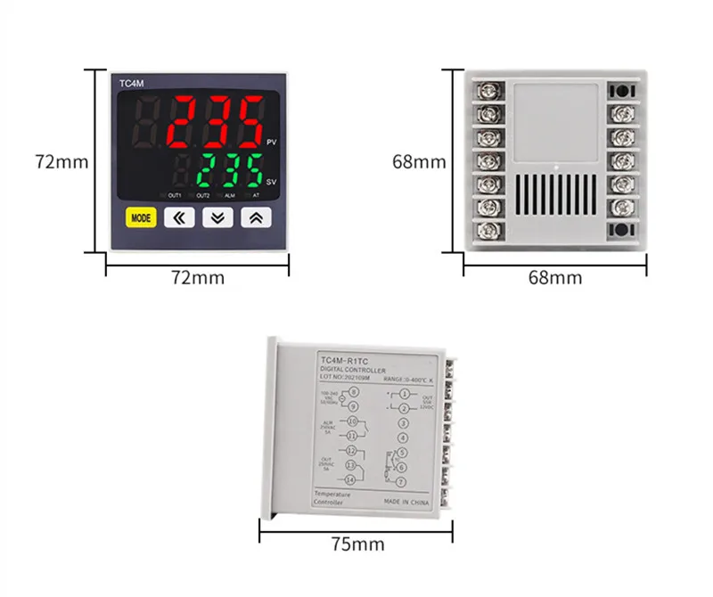 48*48mm Pid Control 100-240vac Tc4m Relay Ssr Output Digital Temperature Controllers - Buy Pid ...