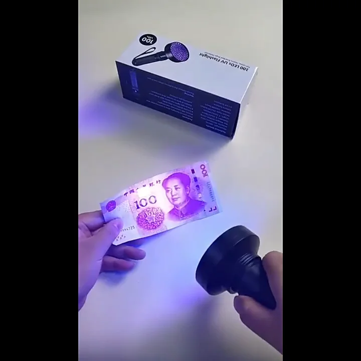Black Light Uv Flashlight Ultraviolet Blacklight 100 Leds 395nm Compact ...