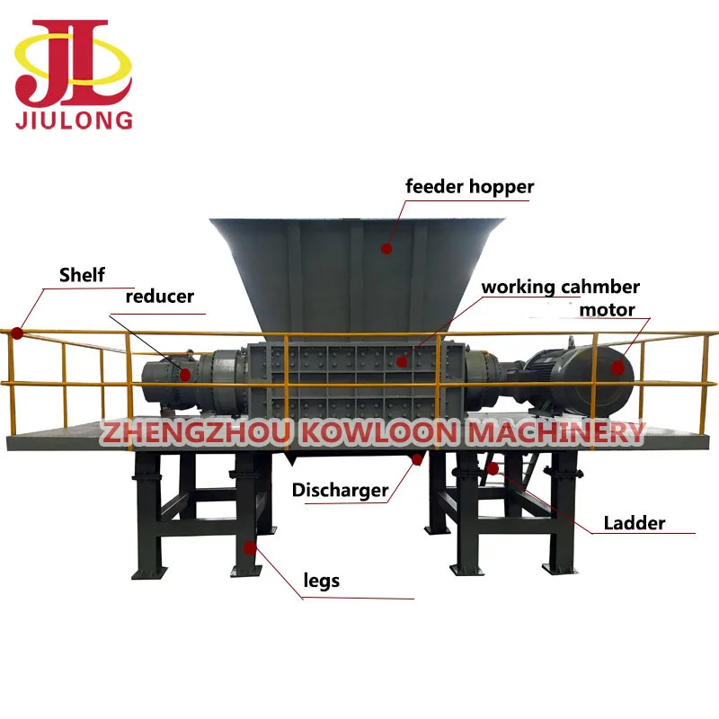 Municipal Solid Waste Twin Shaft Shredder Shredding Trash Can Efb ...