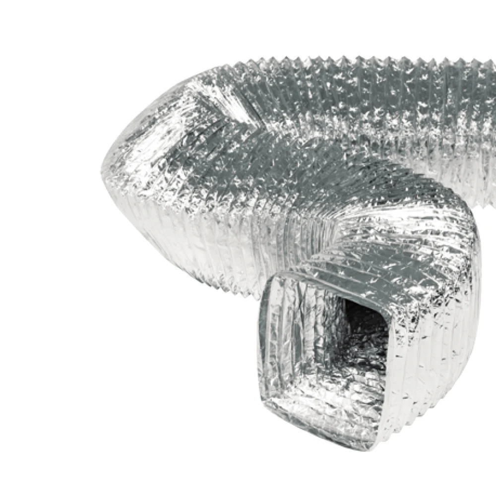 ALU REC Aluminum non-insulated rectangular flexible duct for HVAC air ...