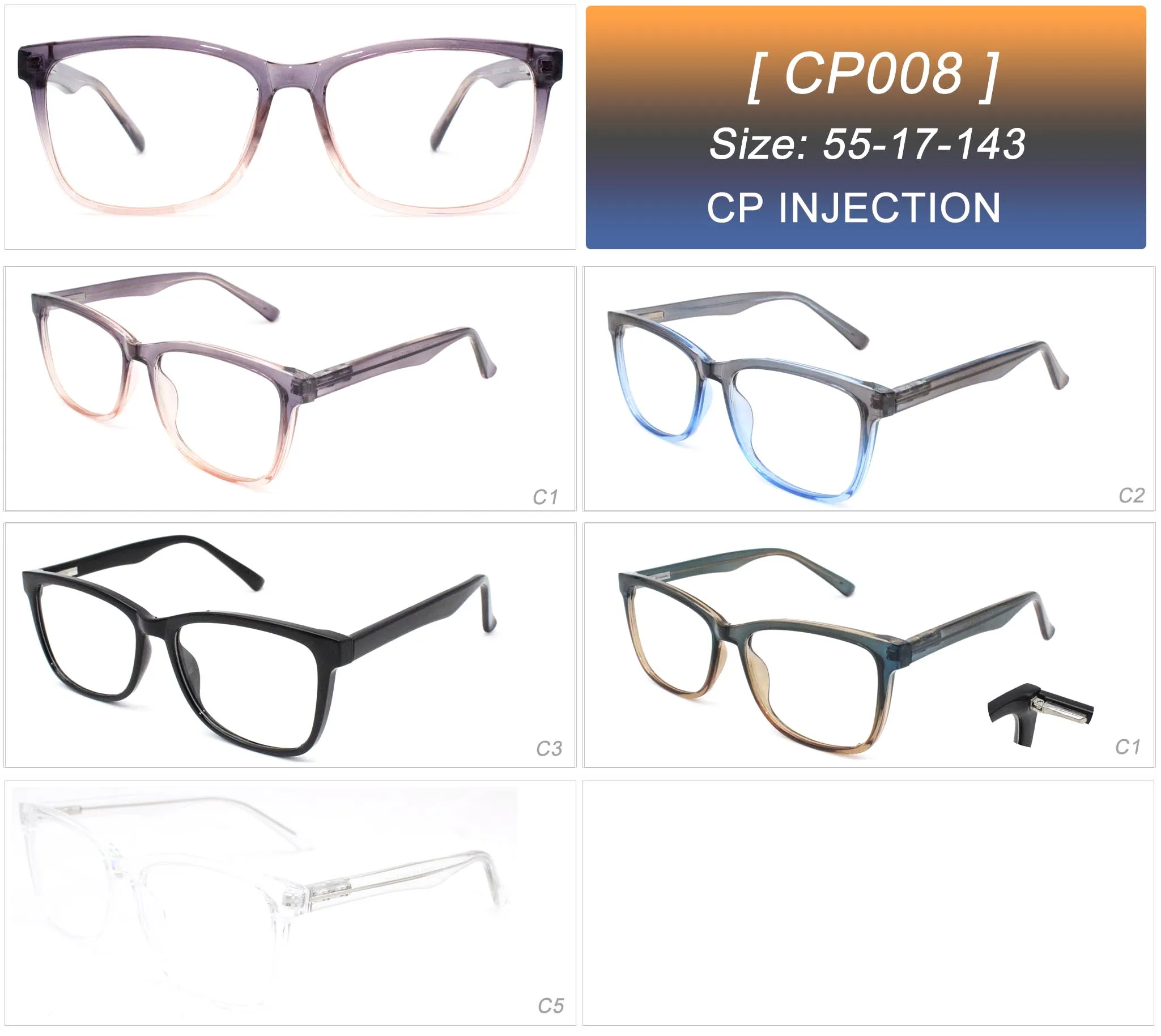 Beautiful Color and Vintage Design CP Injection Optical Frames Ready to ...