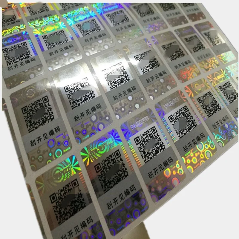 Custom QR Code Scratch off Label Security Hologram Sticker