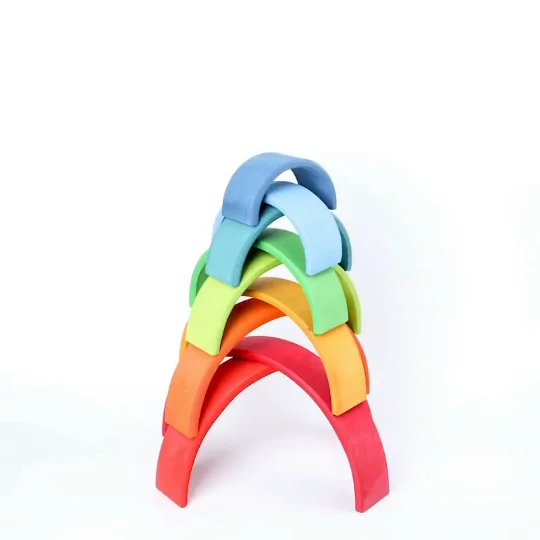 Montesori Educational Custom Macaron Wooden Blocks Set Toy Stacking ...