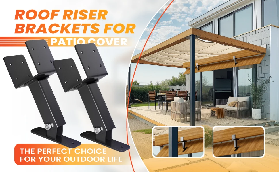 Pergola Roof Riser - Adjustable 4x4, 4x6 Lumber Saddle