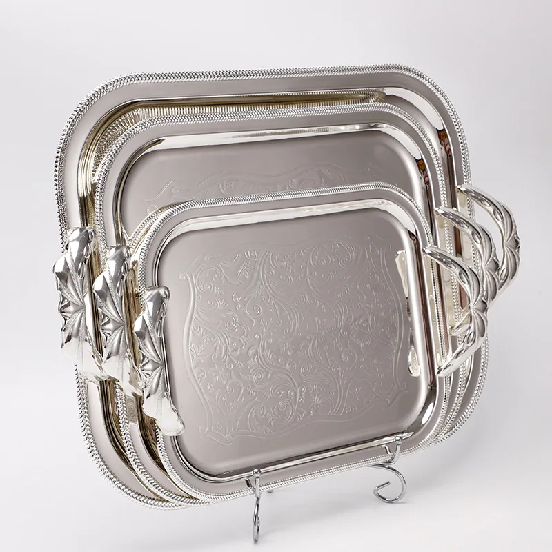 Arabic Ramadan Luxury Gold Metal Trays Set Rectangular Hotel Wedding ...