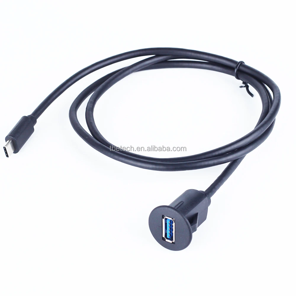 Car Console Snap In Flush Mount Usb C Male To Usb 3.0 Female Cable Car ...