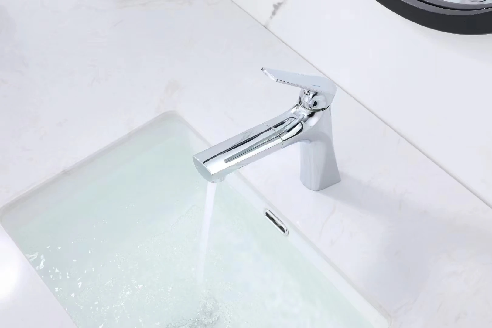 Sus304 Stainless Steel Bathroom Faucet One Hole Mixer Tap Deck Mount ...
