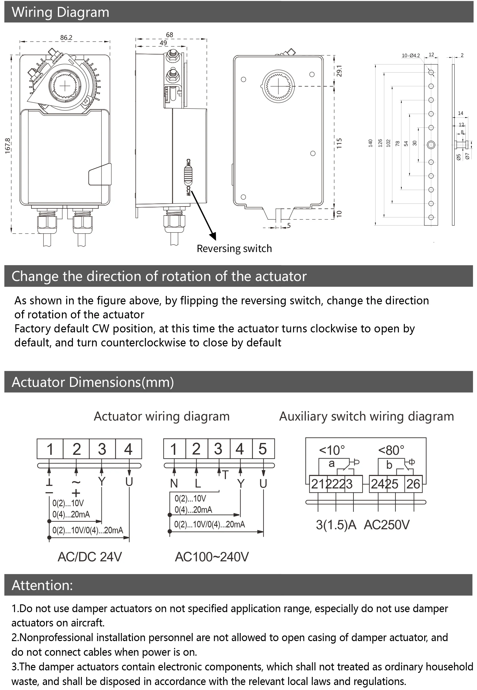 Hvac System 5nm Modulating Control With Two Sets Of Auxiliary Switches ...