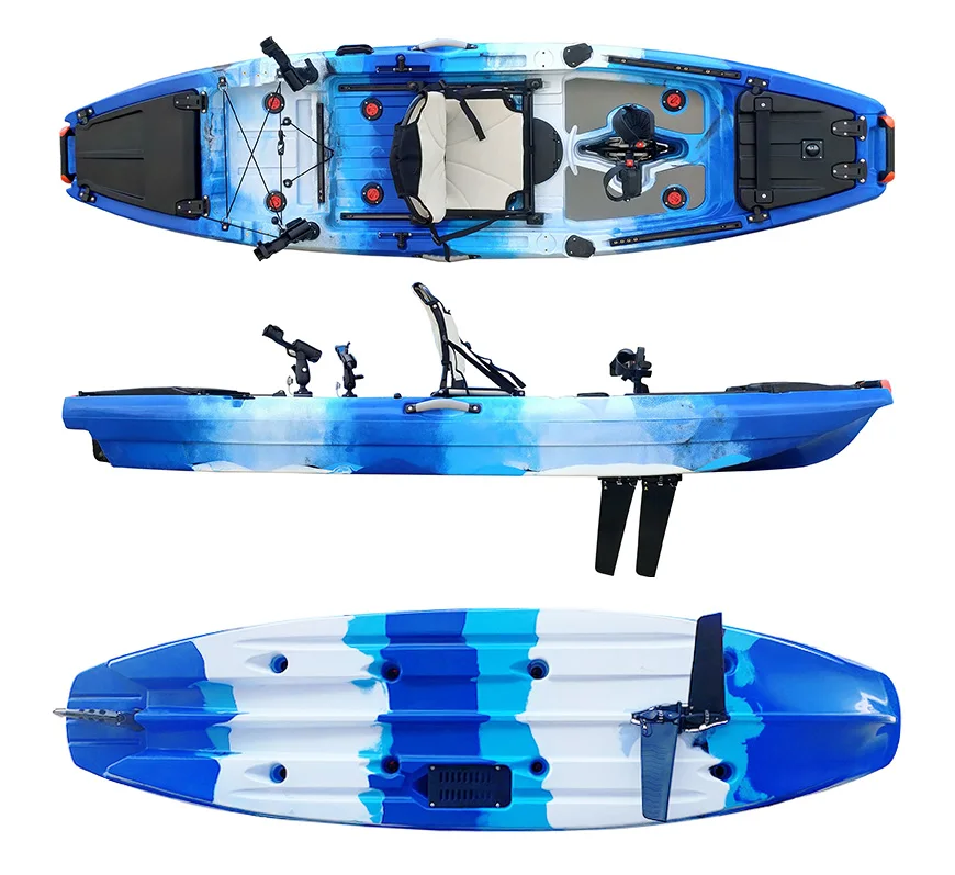 Pedal Drive Customized Logo Single Sit On Top Fishing Kayak With Kayak ...