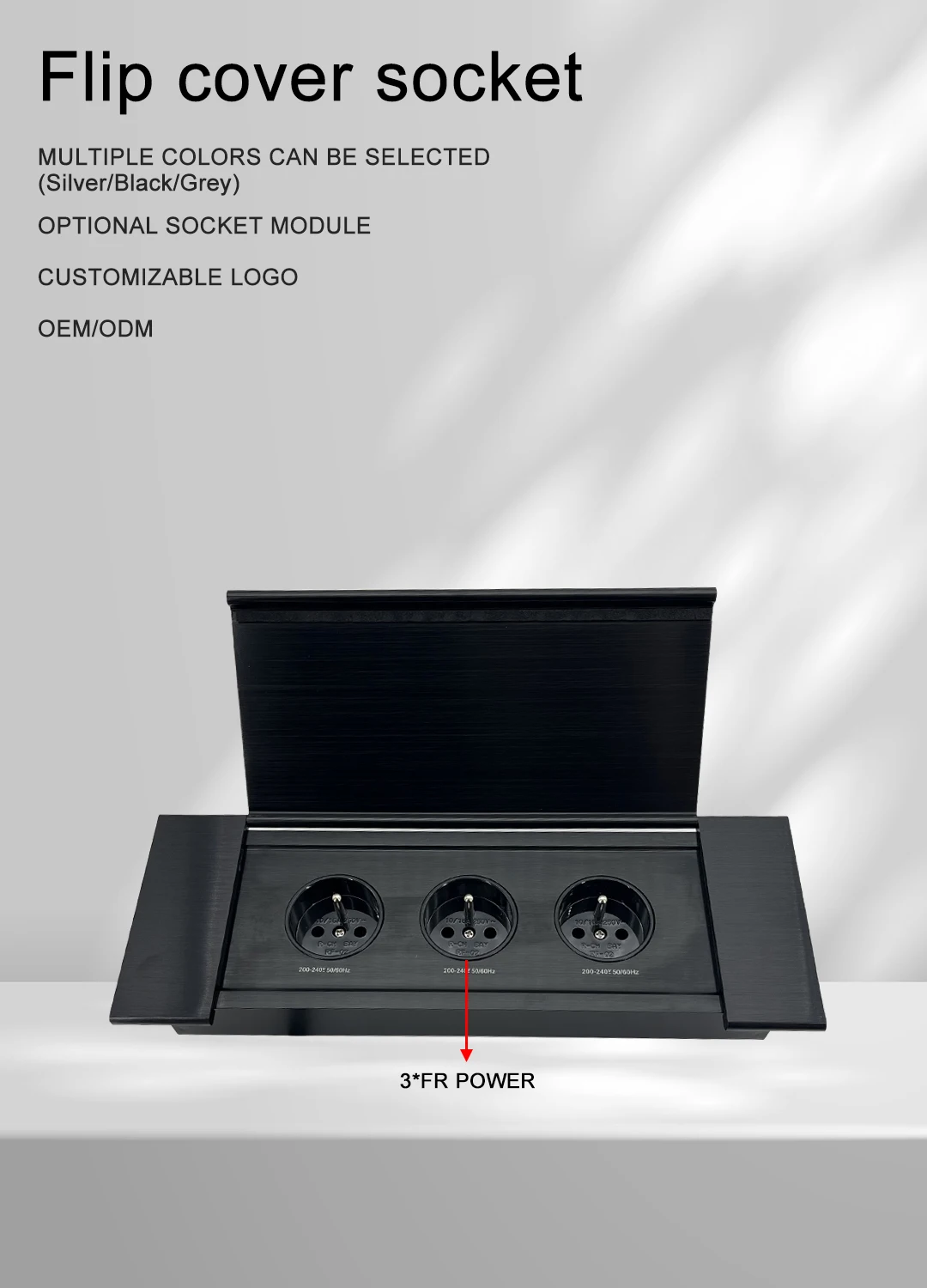 Sliding Desktop Socket For Conference Kitchen Home Aluminum 10a 5v ...
