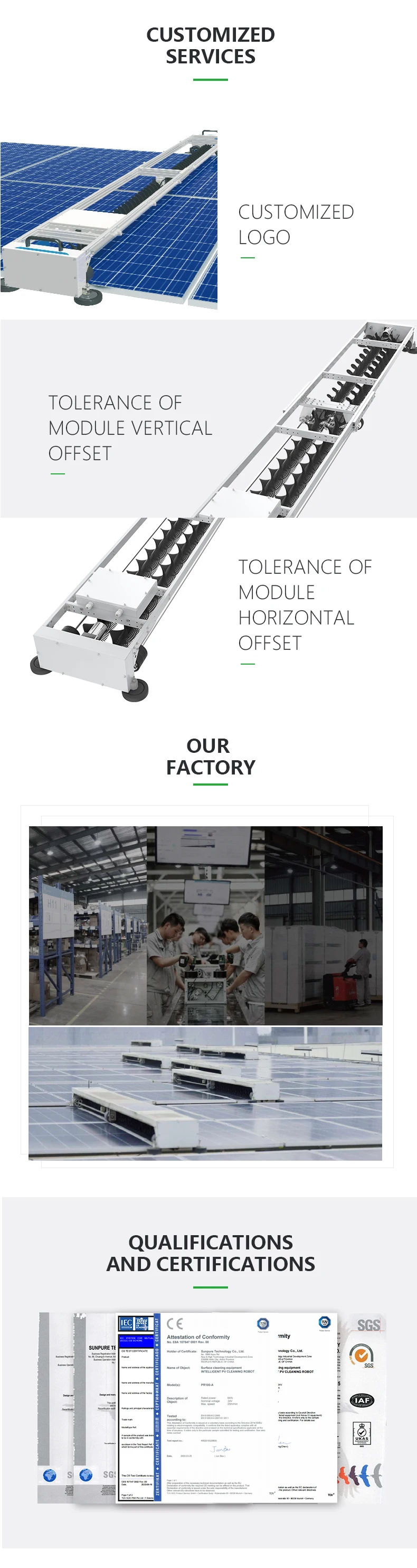 Semi Automatic Pv Cleaning Robot Intelligent Pv Cleaning Machine To