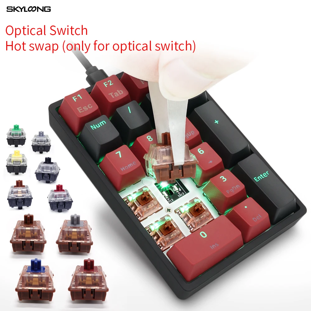 Skyloong Sk21 Numpad Gateron Optical Switch Hot Swappable 21keys ...