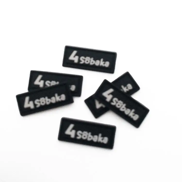 Custom Brand Logo Tiny Letters Silicone Labels Brand Logo Black Pvc ...