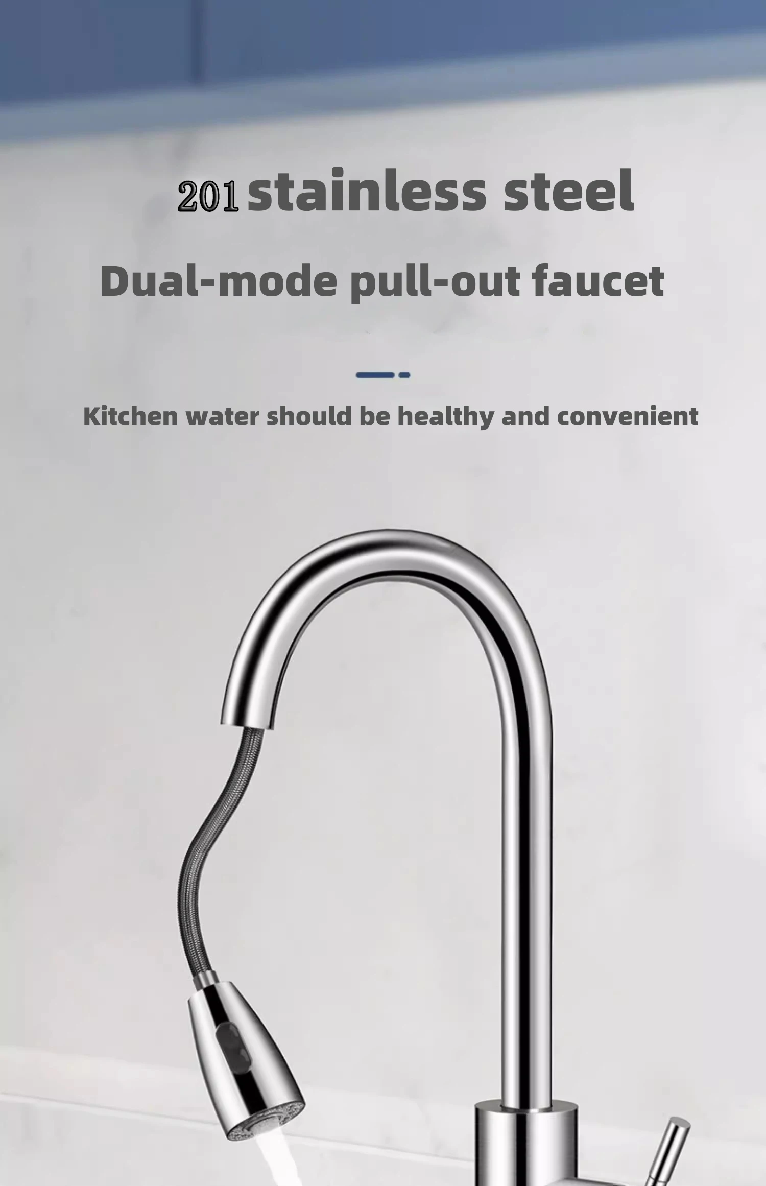 201 Stainless Steel Taps Kitchen Faucets Kitchen Taps Sink Faucet Pull ...