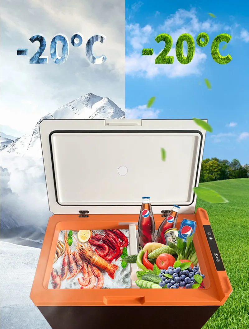 40l 12v 24v Portable Camping Electric Cooler Box Car Refrigerator Mini ...