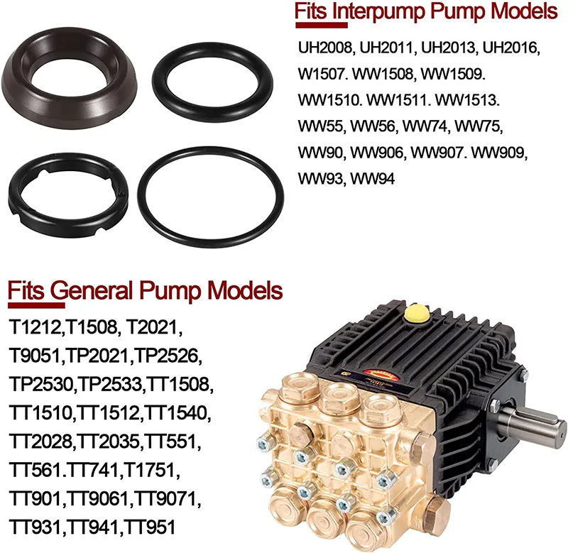 Universal Pump Replacement 20mm Packing Kit, Kit 69 Packing Kit With Snap Ring 9 Pcs for 20mm ...