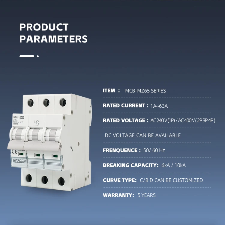 2 Phase AC DC Changeover Switch - 1-63A, 6ka, 10ka MCB