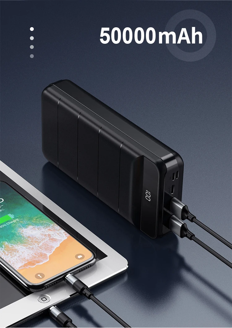 Hot Selling 3 Usb Port Large Capacity Batteries Mobile Charger 50000mah ...