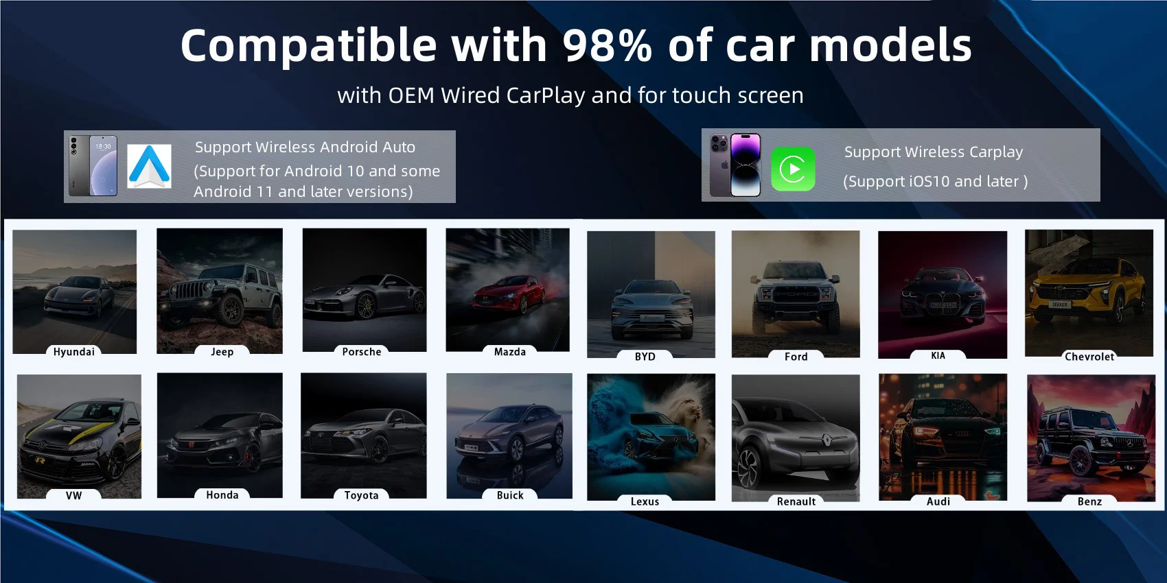 ZESTECH Android 13 64gb up Tp 128gb Wireless Carplay Module Ai Box Box ...