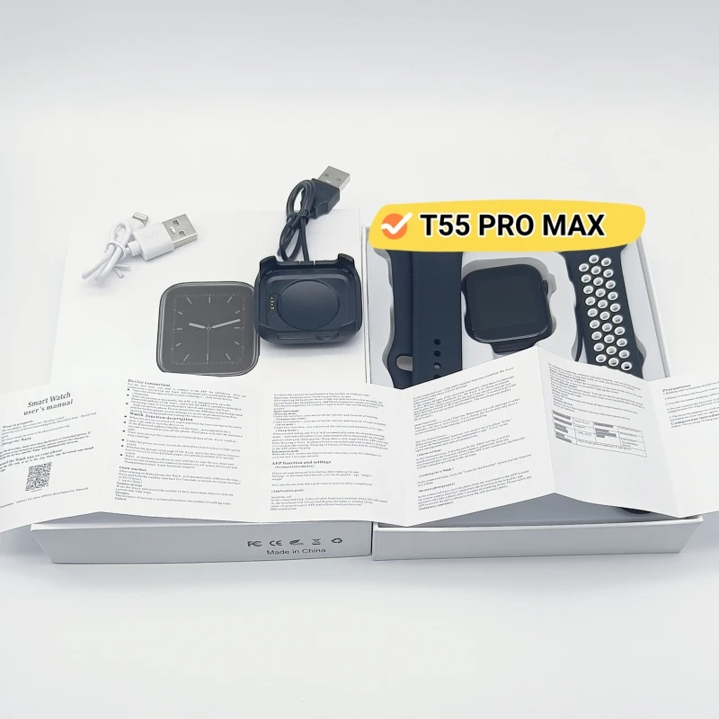 2023 Hot Sale T55 Pro Max Smart Watch 2 In 1 Smartwatch With Earbuds ...