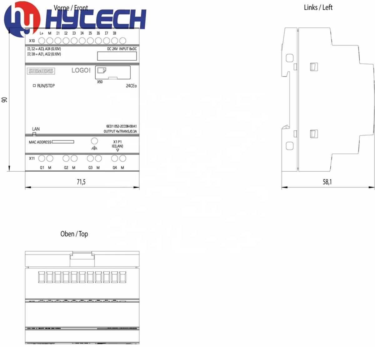Siemens Logo Plc Di 8 (ai 4)/do 4 Logic Module Logo! 24ceo Controller ...