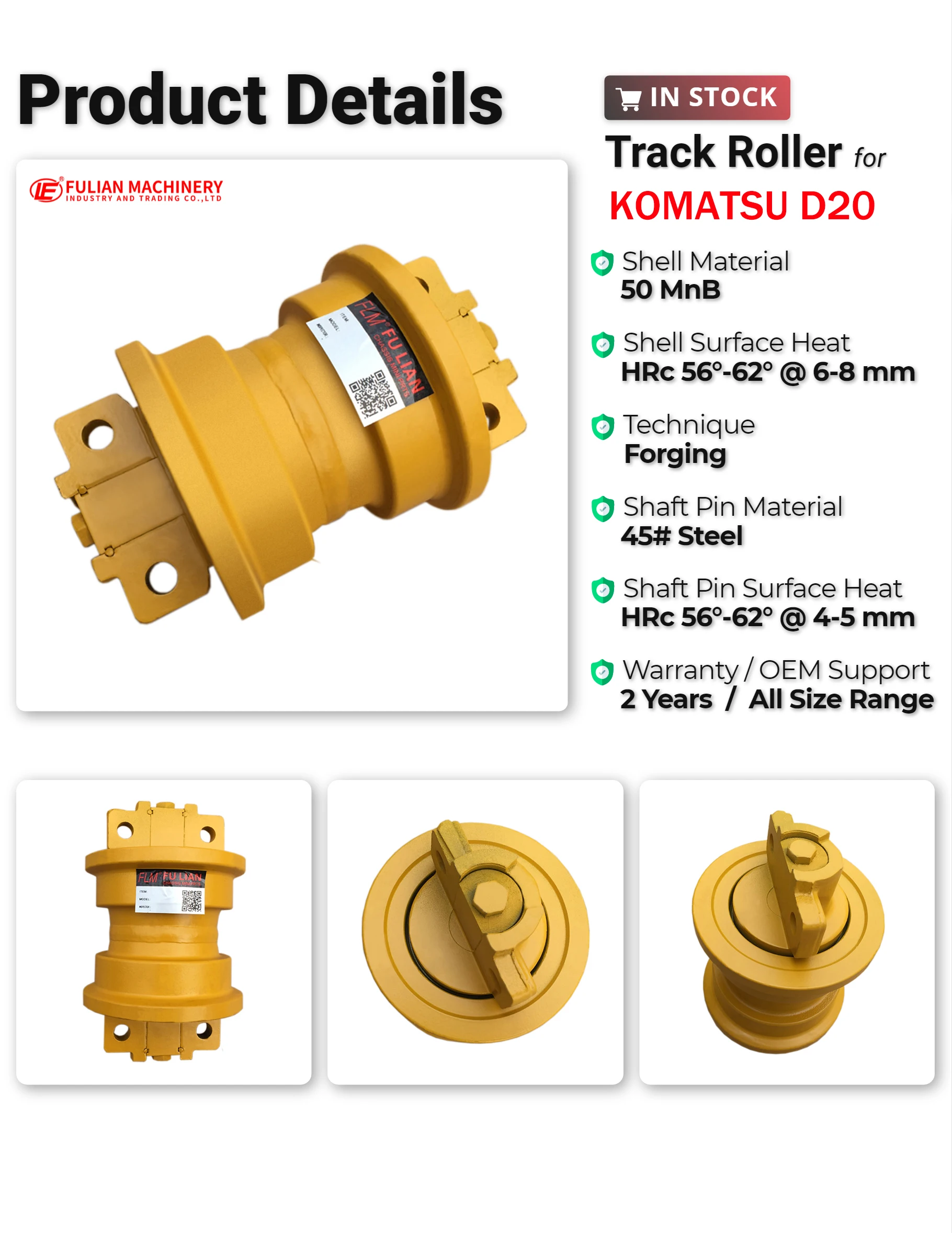 Bulldozer D20 Bottom Track Roller - Komatsu Undercarriage Spare Parts