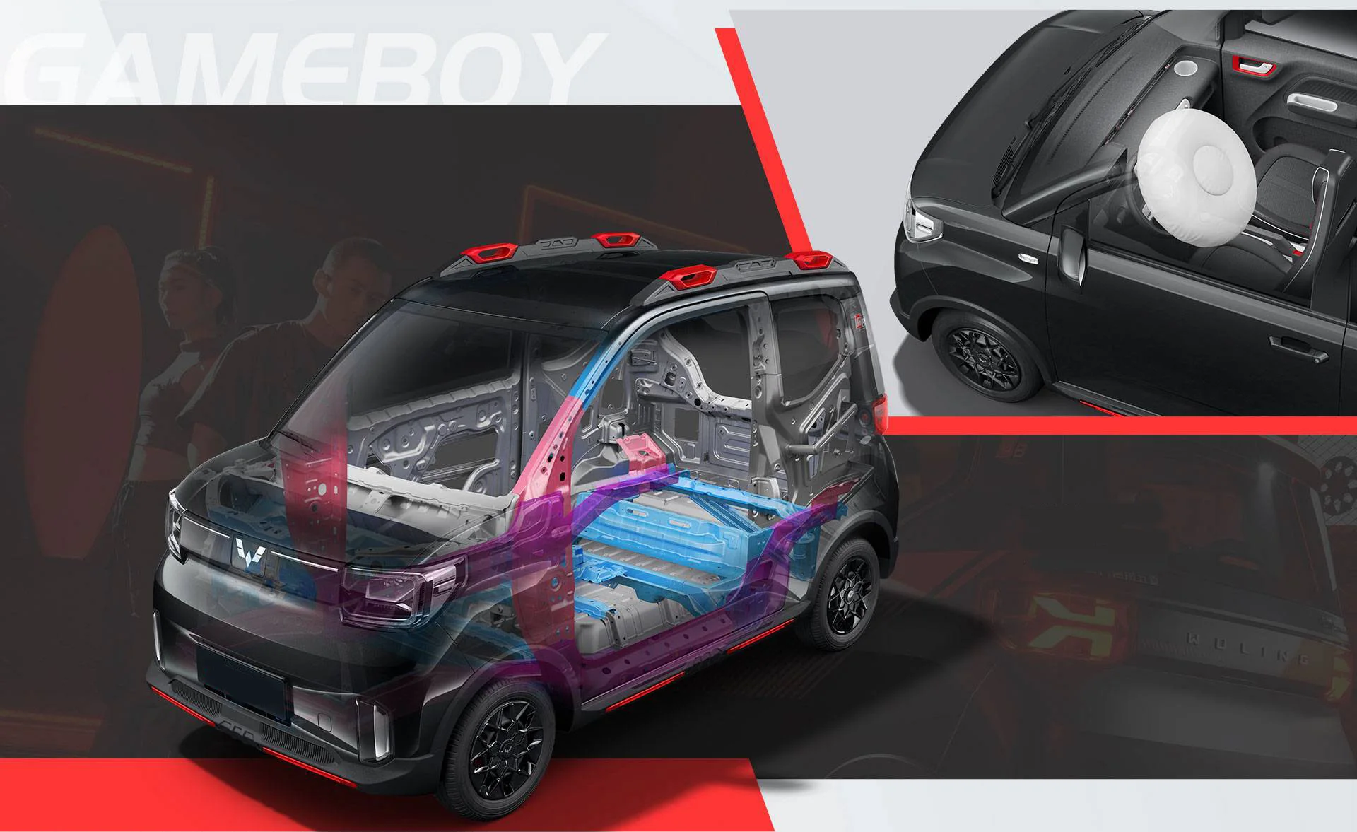 Wuling Hongguang Miniev_2022 Model 170km_ Ternary Lithium Black + Lavender Purple New Energy ...