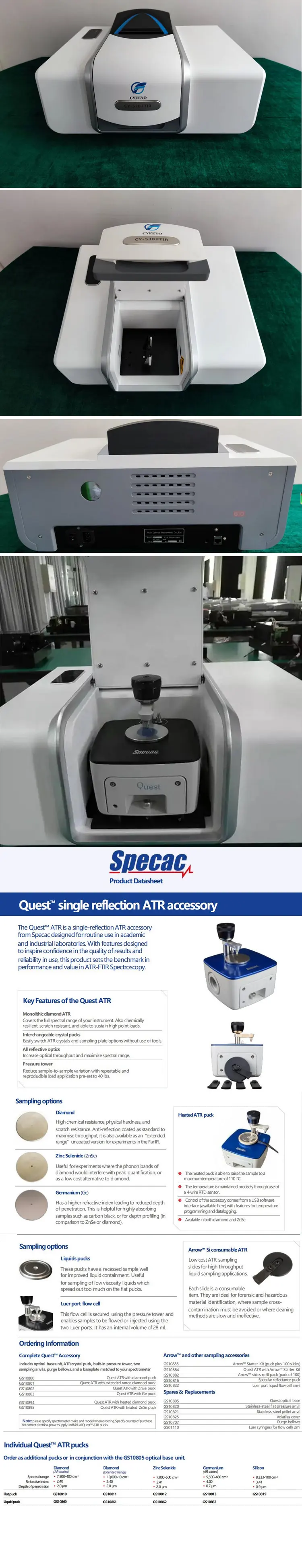 Ftir Fourier Transform Infrared Portable Spectroscopy Spectrometer ...