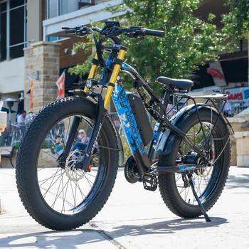 Full Suspension Ebike Alloy Aluminum Frame 750w Electric Mountain Bike Fat Tire E Bike Eu Stock ...