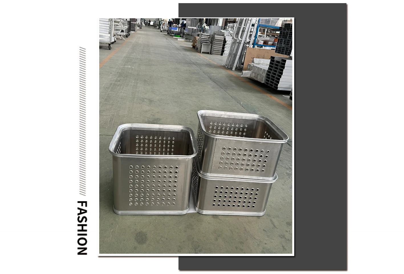 Custom Large Size Storage Cage 600*400*320 mm Aluminum Metal Turnover ...