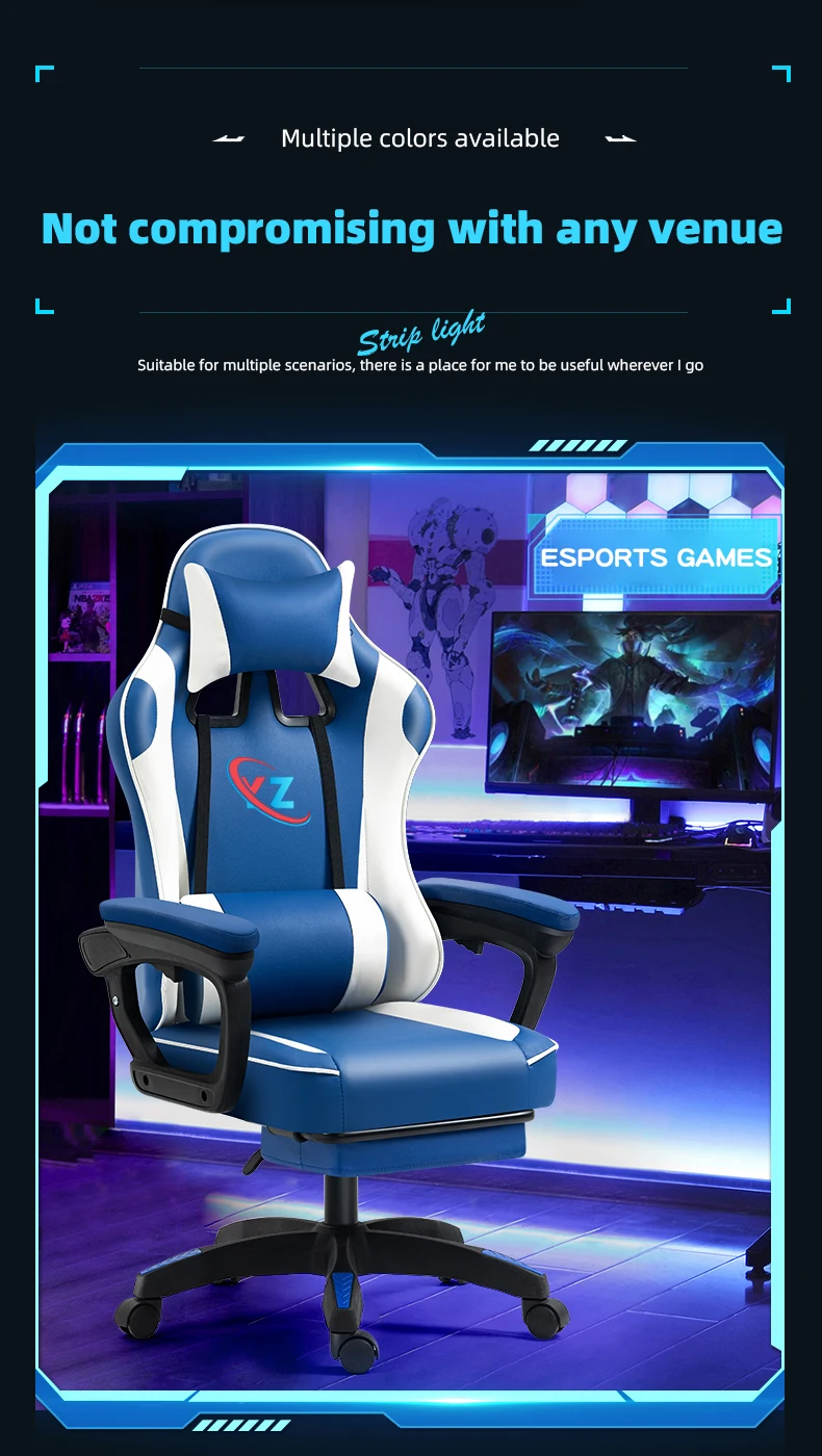 Luxury Gaming Gamer Computer Chair Pu Leather Recliner Gaming Chair ...