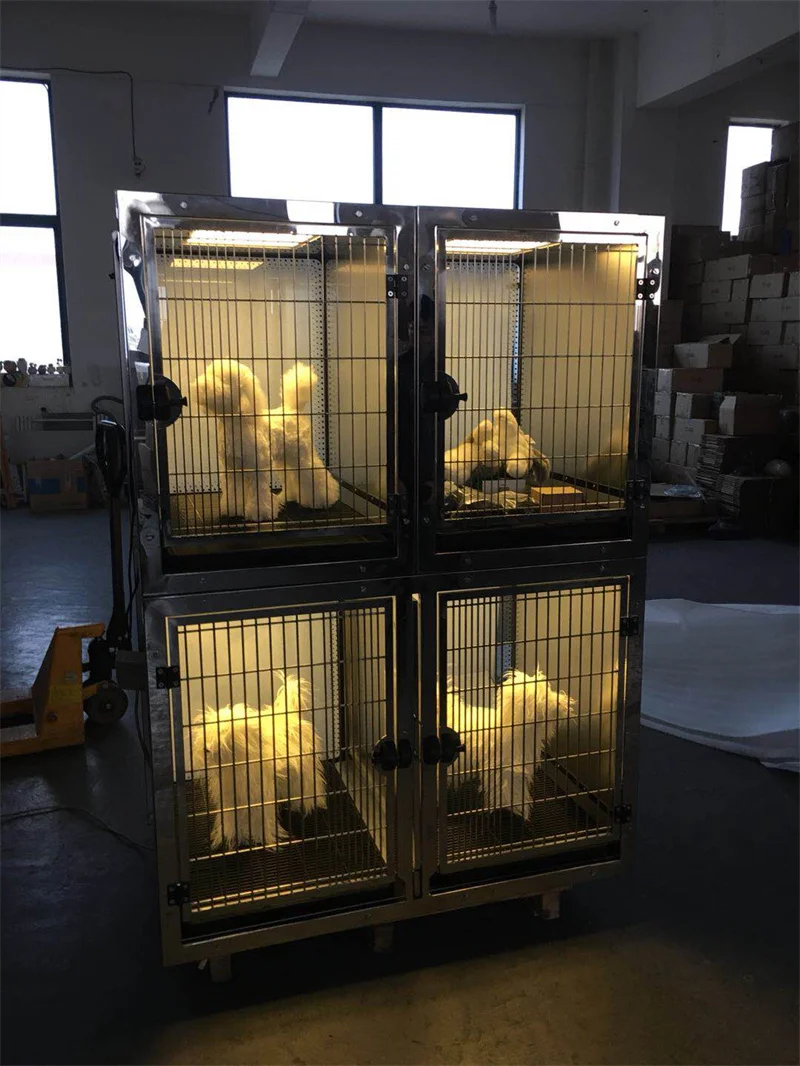 Stainless Steel Modular Display Cages for Double Dog Kennels