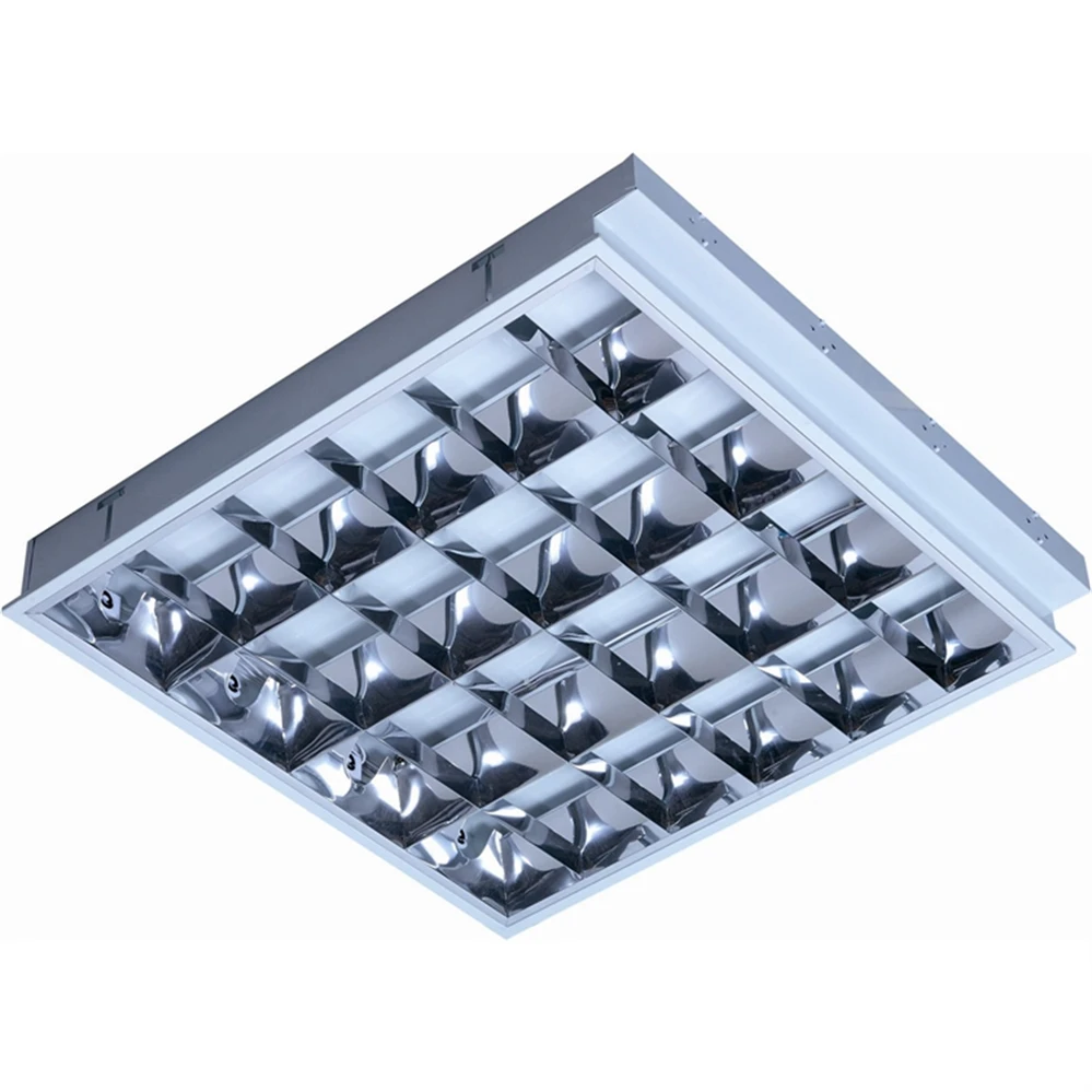 Surface Mounted Aluminum Louver Office Grille Lighting With LED Tube Or ...