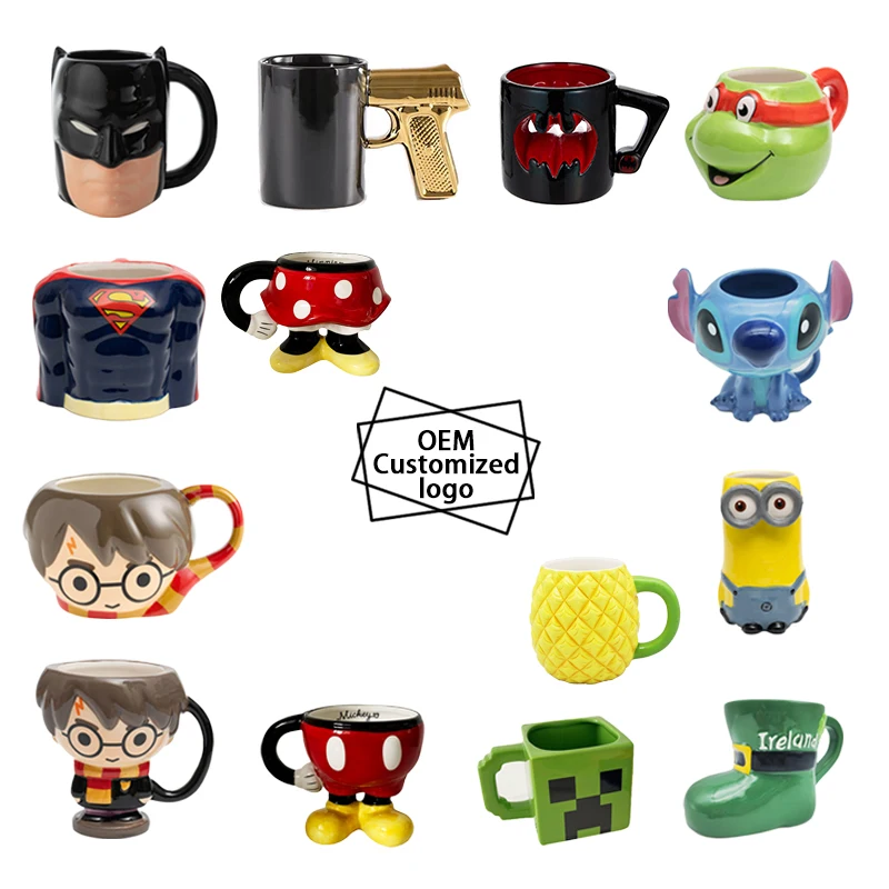 Custom Cartoon Figure Porcelain 3d Water Cups Home Office Decor Gifts ...