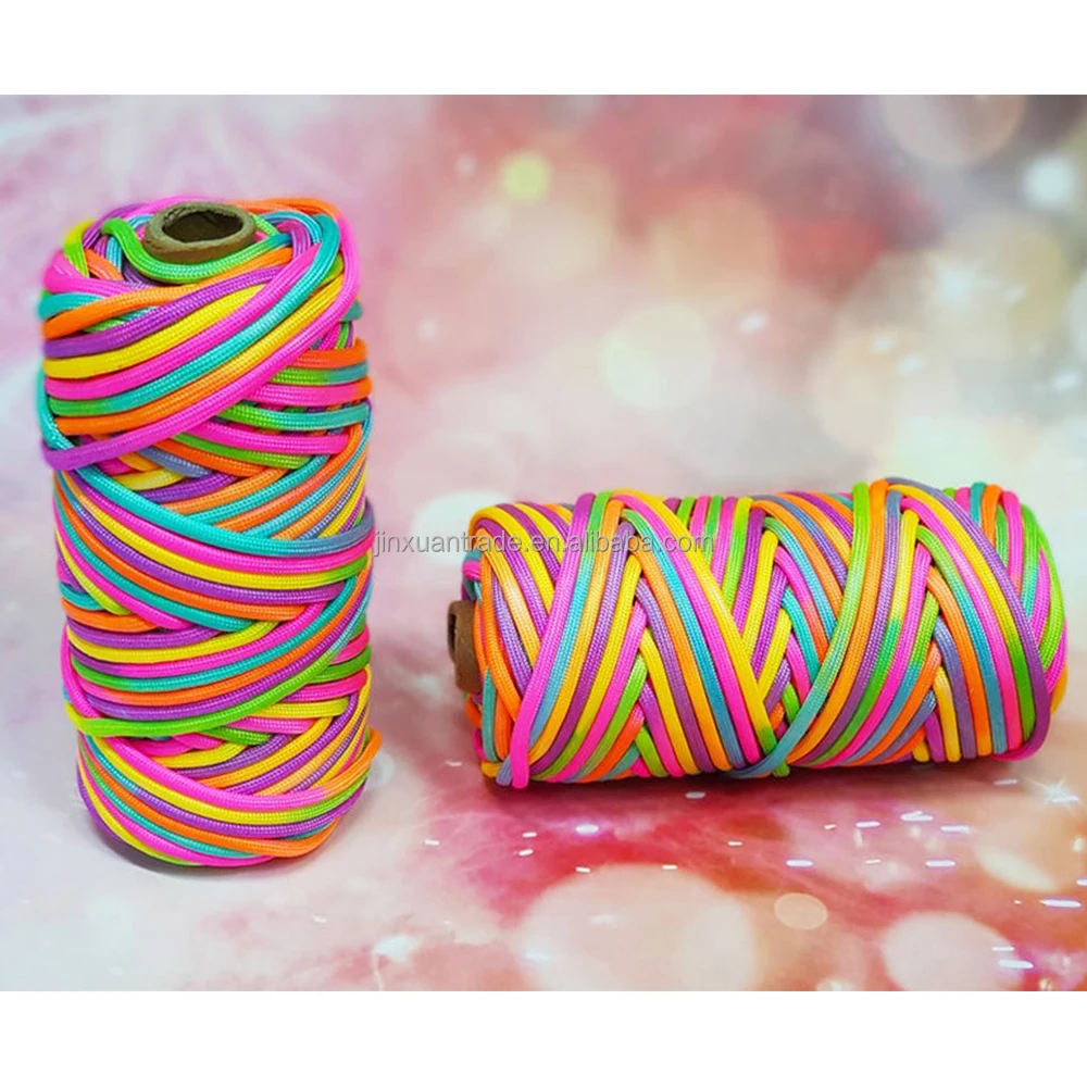4mm Variegated Paracord Nylon Parachute Macrame Rope Braided Macrame ...