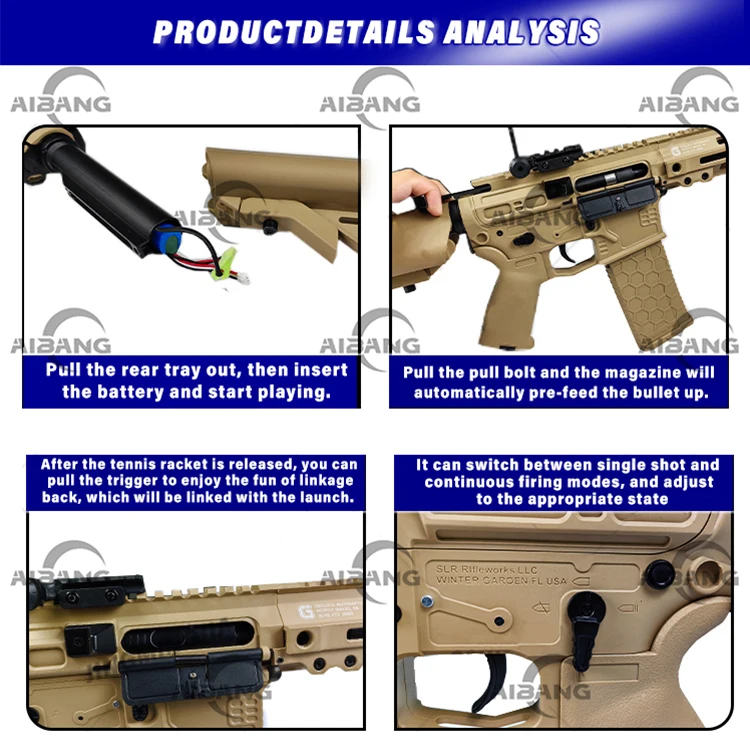 Aibang Nylon Mp5 M4a1 Uzi Water Gel Ball Gun Pistola De Hidrogel Metal ...