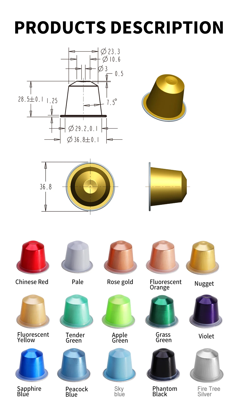 Disposable Food-grade Compatible Nespresso Coffee Capsules ...