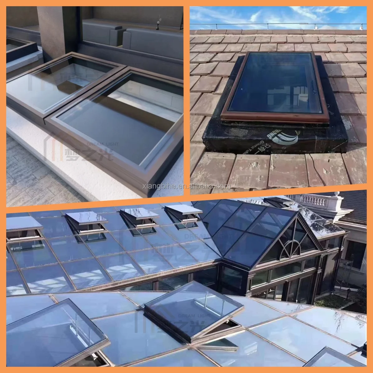 Top Hung Open Design Electric Skylight Waterproof Roof Daylighting Aluminum Skylight - Buy Top ...