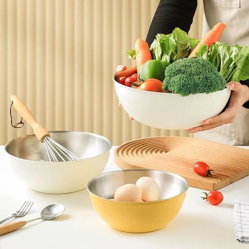 Large Capacity 304 Stainless Steel Mixing Bowl Nesting Bowl Multi Size ...
