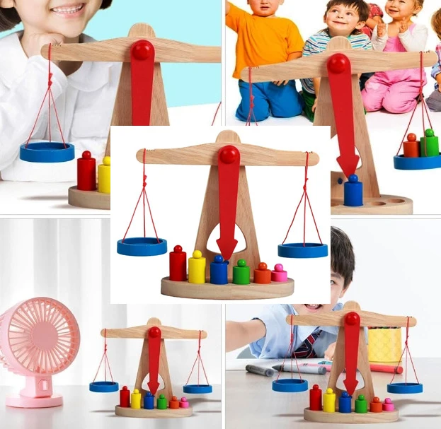 Wooden Classroom Teaching Children Toy Color Teaching Interactive Scale ...