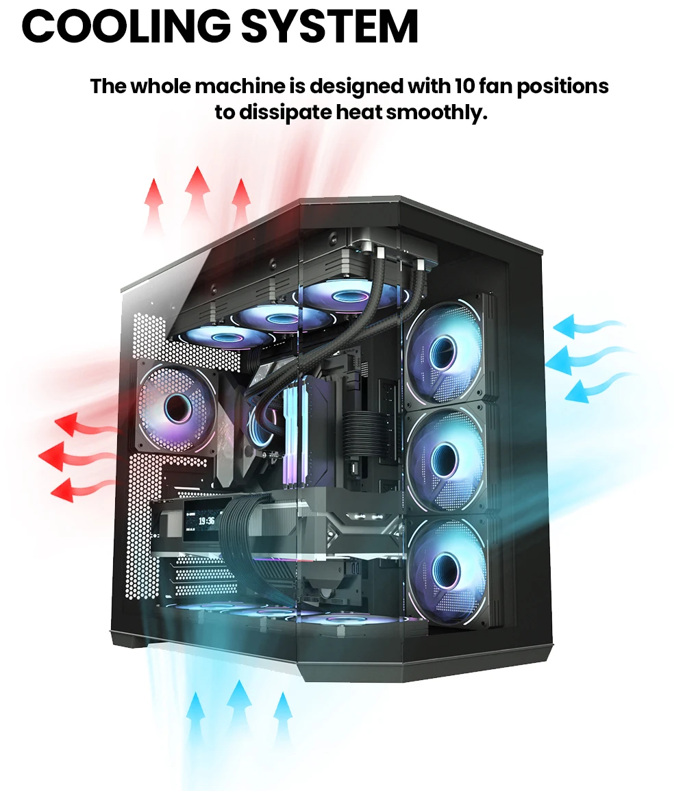New Model TYPE-C ATX Gamer Case - Desktop Tower Gaming Case