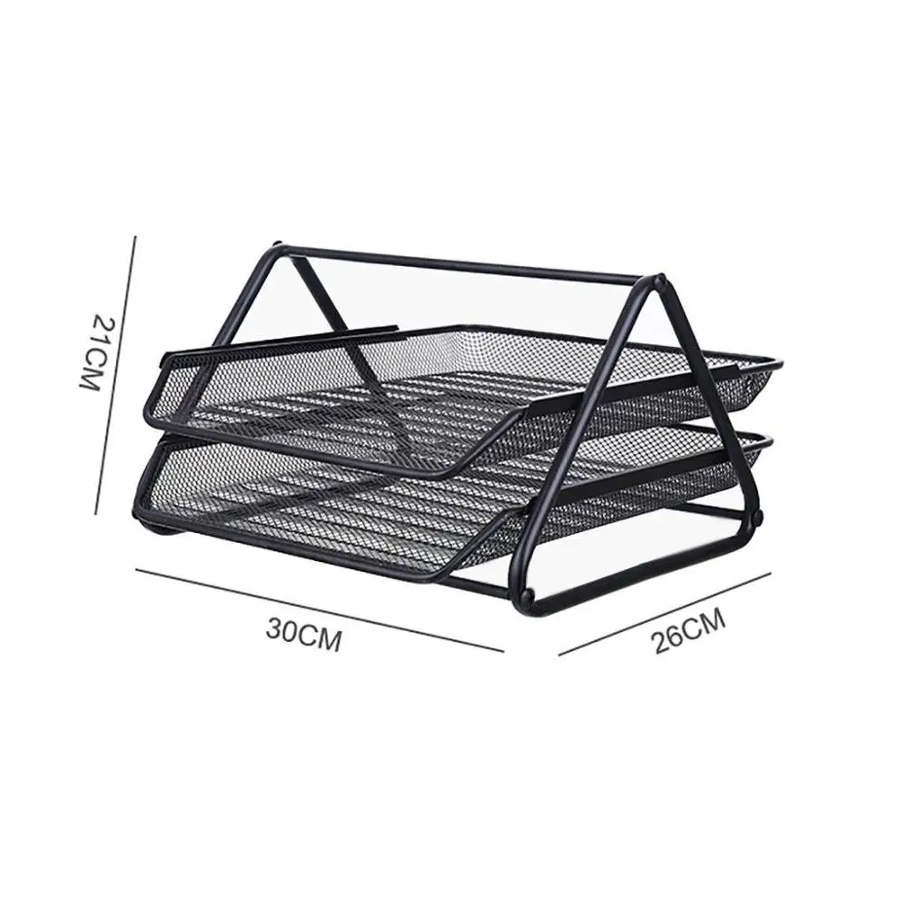 Metal Mesh 2 Tier Document Letter Tray Desk Organizer File Holder ...