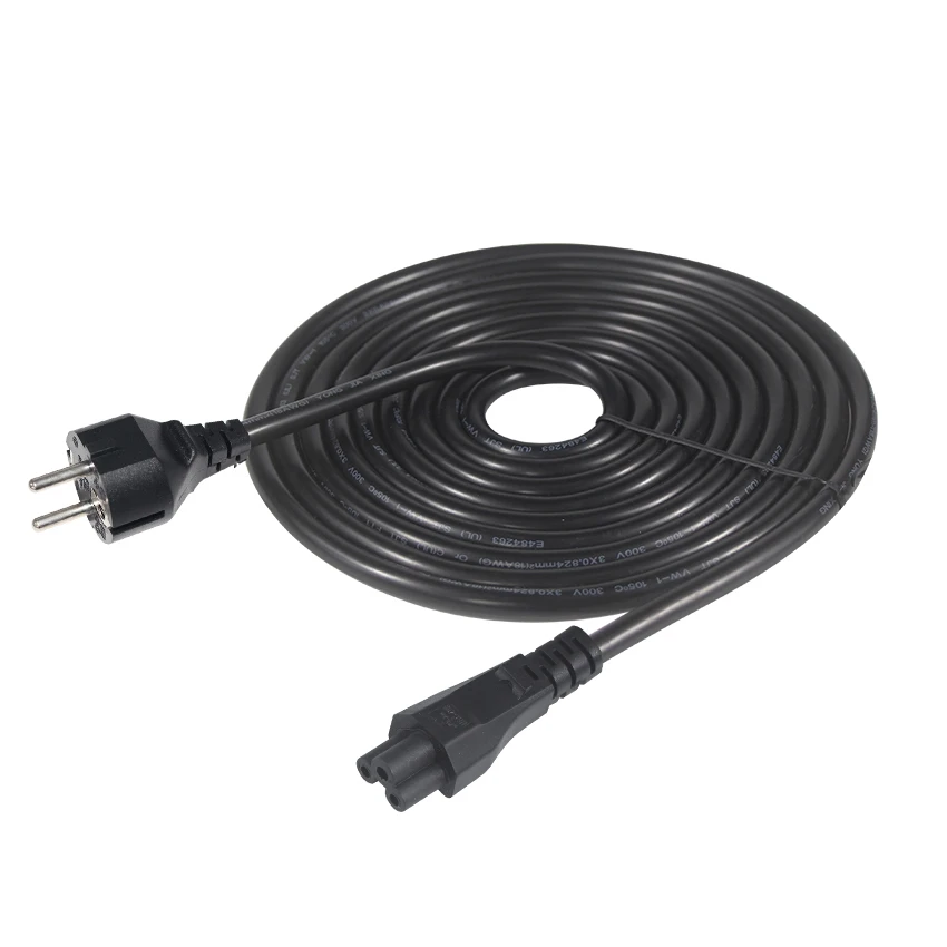 1M Black European Extension Standard AC Power Cord Schuko Plug C5 Cable ...