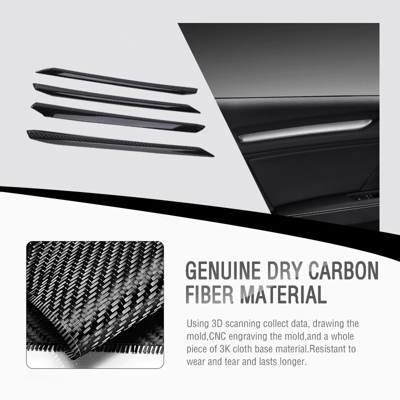 For Audi A3 2021 2022 2023 2024 Real Carbon Fiber Interior Car Inner ...