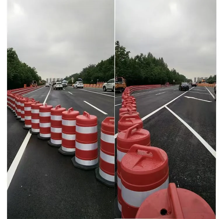 1100MM PE Plastic Portable Stackable Road Safety Barrel