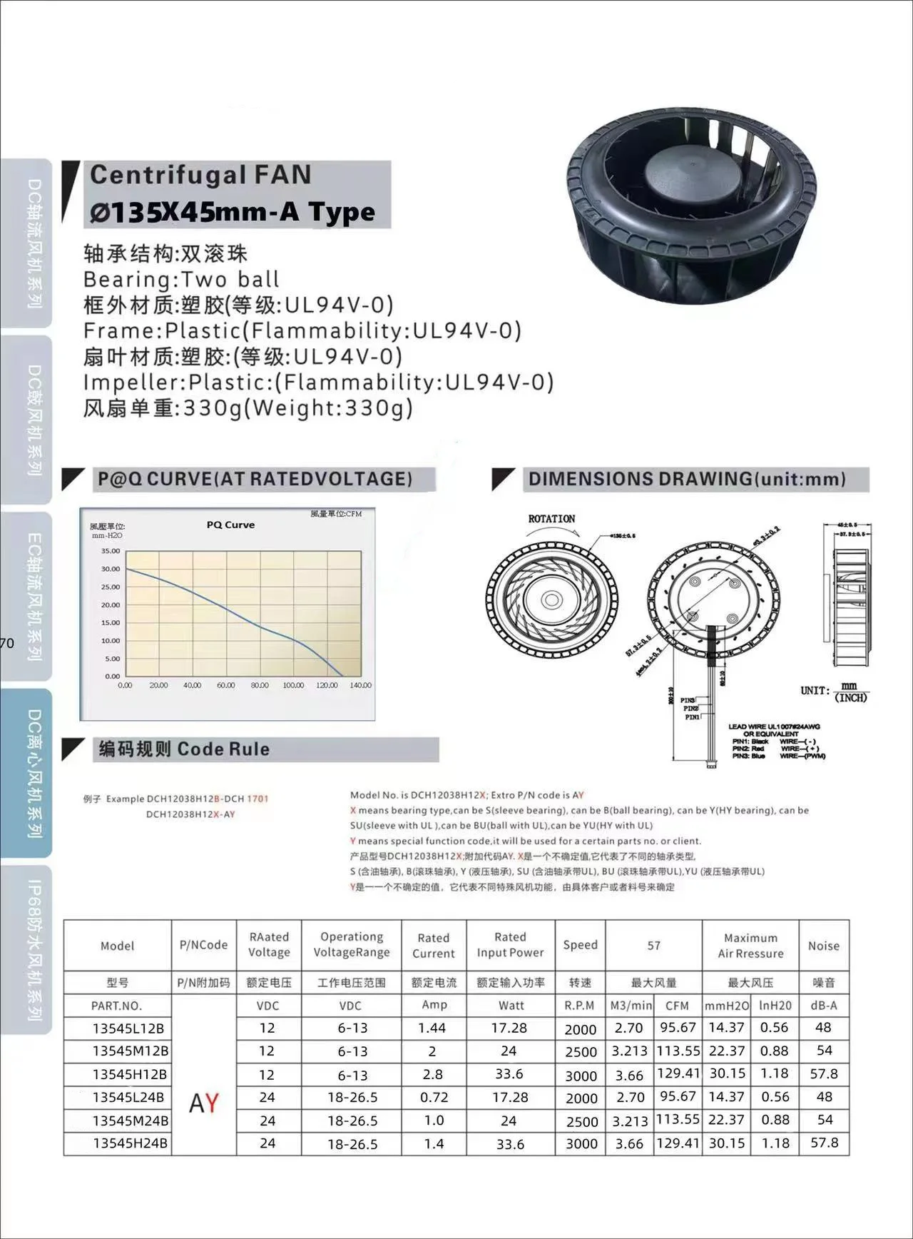 Backward Centrifugal Fan 133mm Low Noise Centrifuge Blower Ducted Fan ...