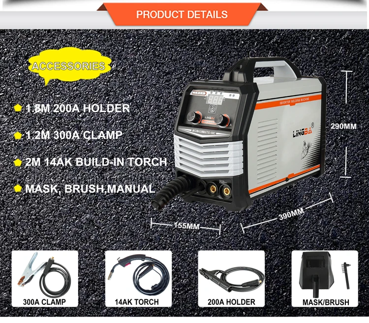 Japan Mig Co2 Weld Gasless Welder Mag Tig 5 In 1 Use Arc Flux Cored Arc ...